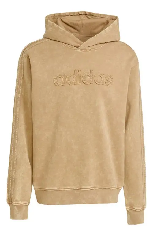Adidas Washed Cotton Blend Relaxed Hoodie - Cardbo