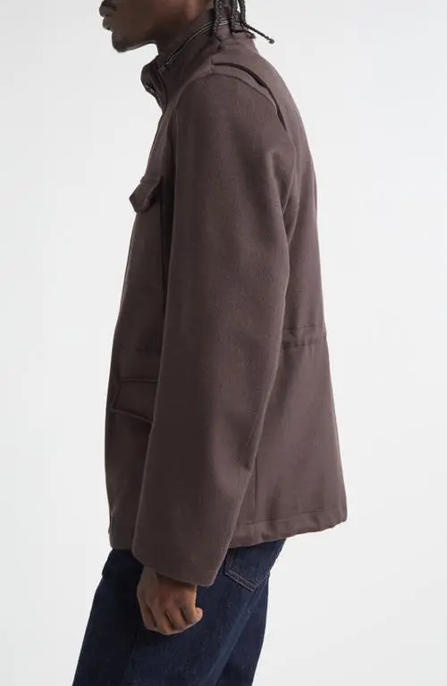 Herno Water-resistant Wool-cashmere Field Jacket - Chocolate