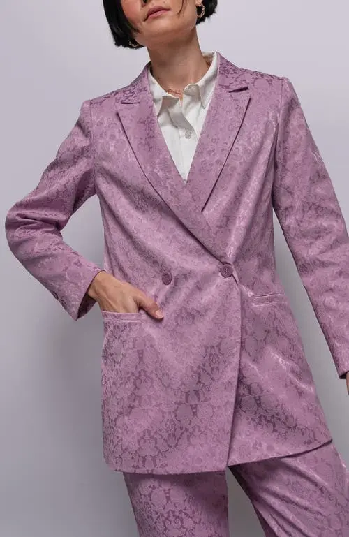 WILDFANG Empower Jacquard Double Breasted Blazer - Mauve