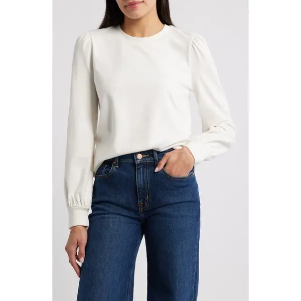 Caslon Blouson Sleeve Top - Ivory Pristine