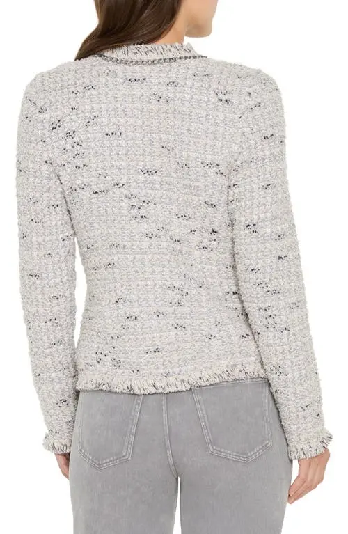 NIC+ZOE Chain Trim Fringe Knit Jacket