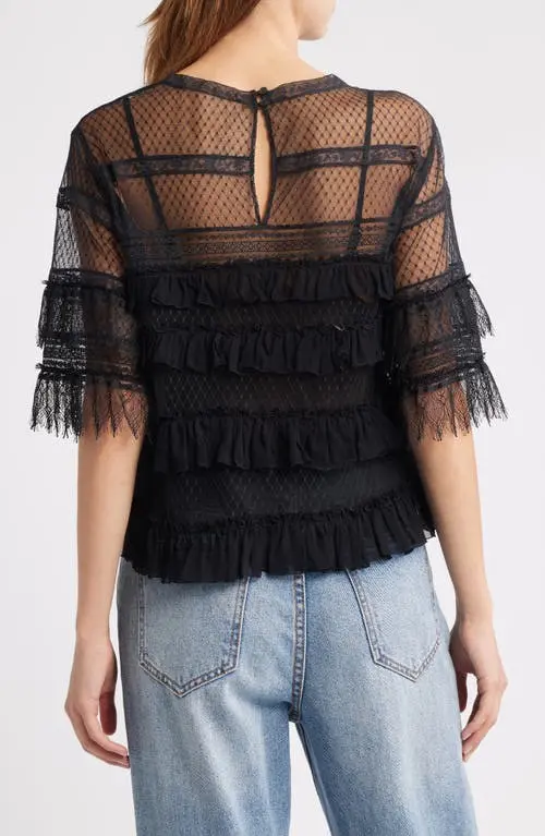 The Great. Winter Lace & Mesh Top