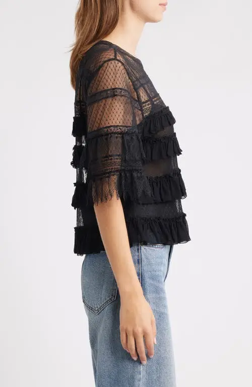 The Great. Winter Lace & Mesh Top