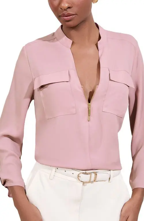 LIPSY Half Zip Utility Top - Pink