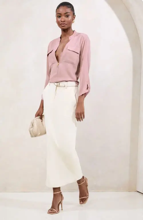 LIPSY Half Zip Utility Top - Pink