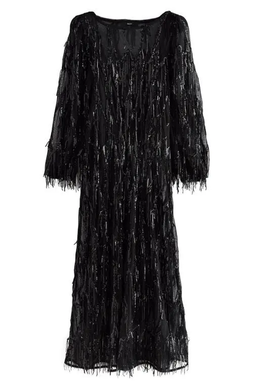NEXT Sequin Tassel Long Sleeve Maxi Dress