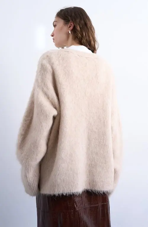 Topshop Alpaca Blend Button Cardigan