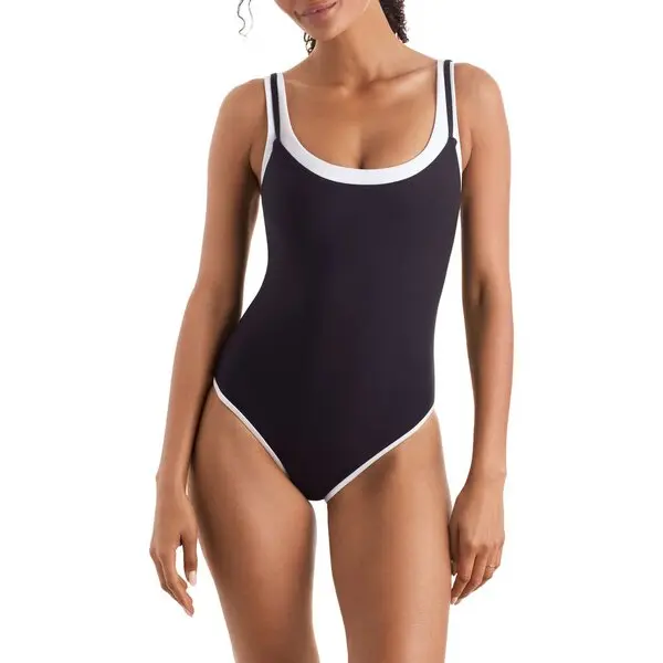 MIMI FLAMINGO Drift One-piece Swimsuit - Black/white