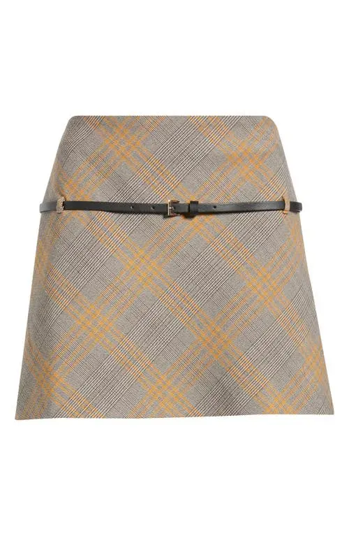 Mango Belted Plaid Minskirt