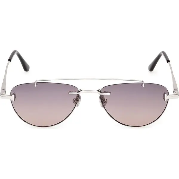 TOM FORD Gradient Pilot Sunglasses - Palladium/smoke To Sand Lens