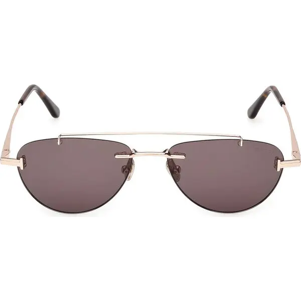 TOM FORD Gradient Pilot Sunglasses - Shiny Rose Gold/smoke Lens