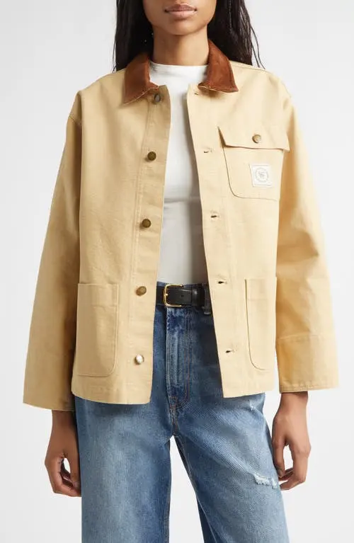 SPORTY & RICH Cotton Painters Chore Jacket - Tan
