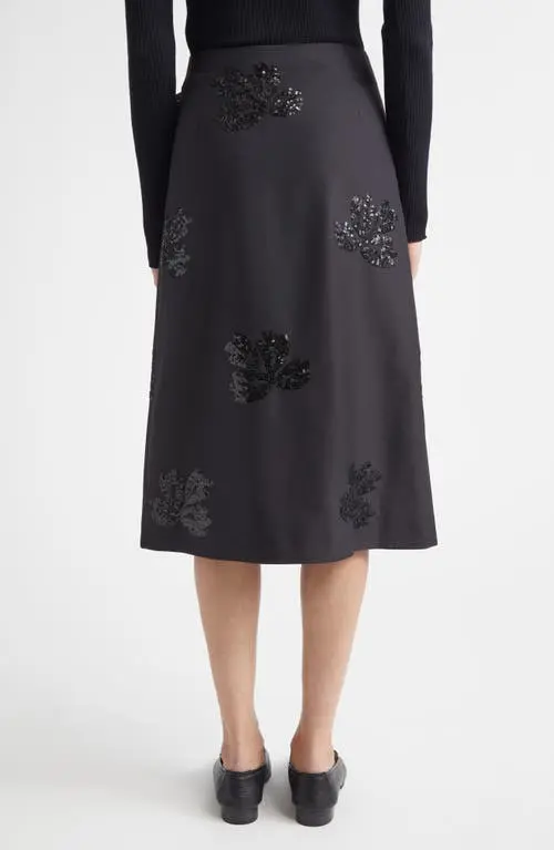 Herno Sequin-embroidered Flannel Wrap Skirt