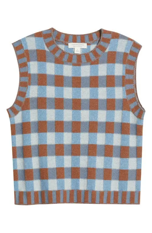 Treasure & Bond Gingham Check Wool & Cashmere Sweater Vest