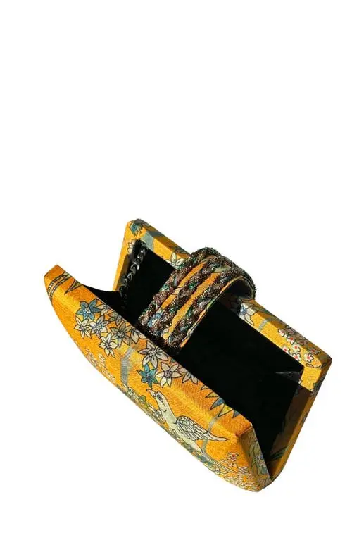 SIMITRI Printed Braid Clutch - Orange Paradise Bird