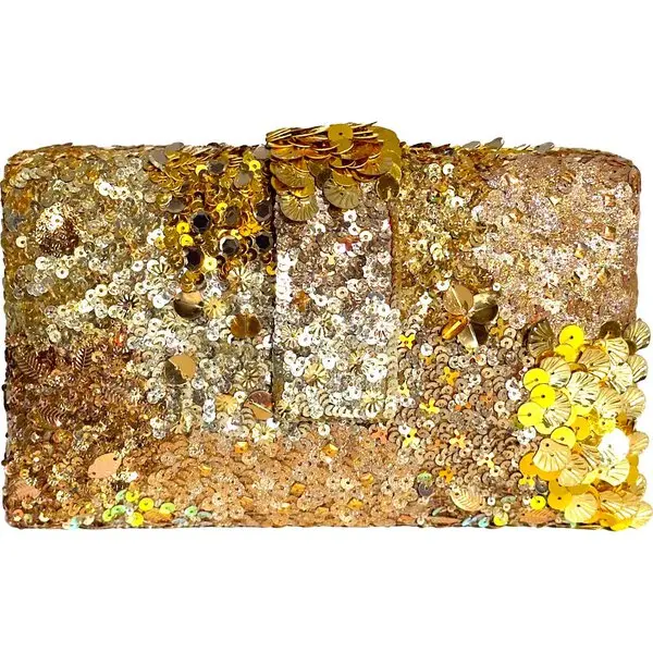 SIMITRI Sequin Embellished Clutch - Gold