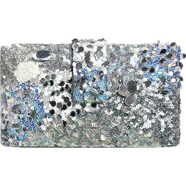 SIMITRI Sequin Embellished Clutch - Silver