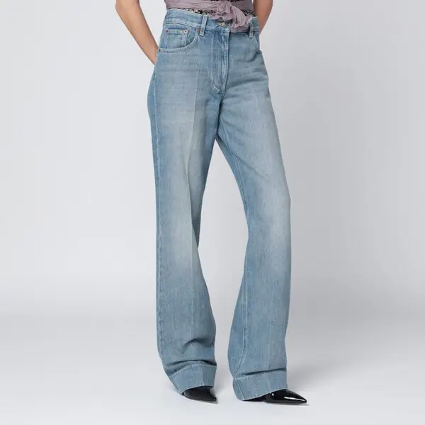 Valentino Garavani Light Wash Denim Jeans - Blue