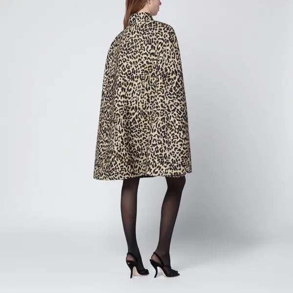Valentino Garavani Animal-print Wool Cape