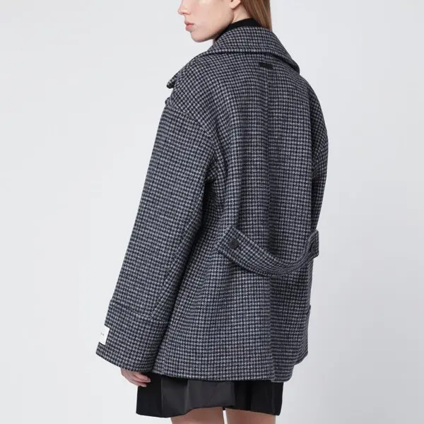 Calvin Klein Houndstooth Double-breasted Coat