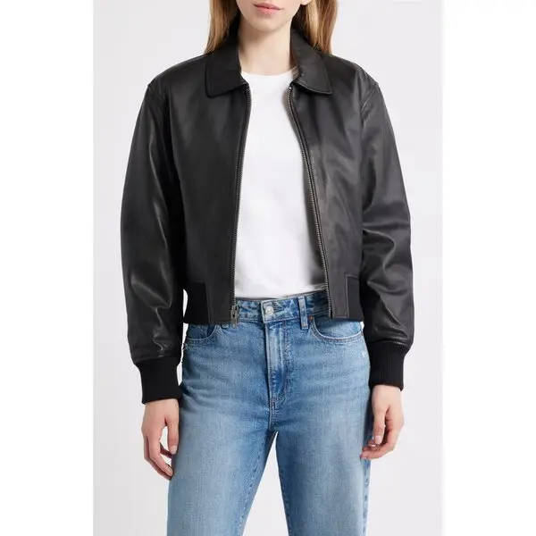 SCHOTT Leather Bomber Jacket