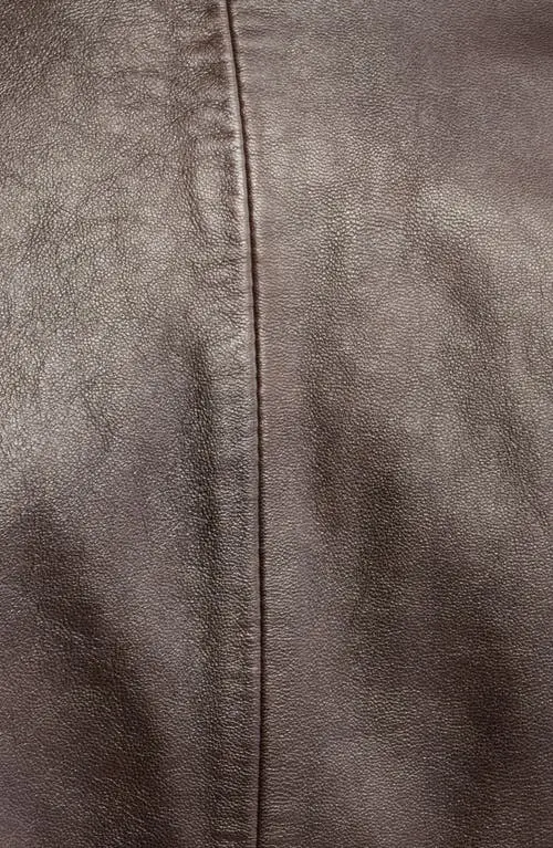 SCHOTT Fitted Lambskin Blazer - Brown