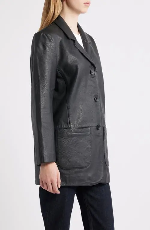 SCHOTT Oversized Leather Blazer