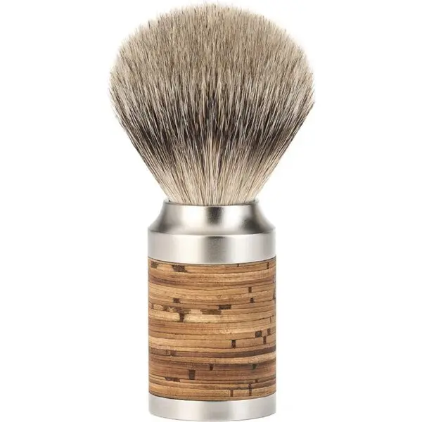 MUHLE Rocca Stainless Steel & Silvertip Badger Shaving Brush - Birch Bark
