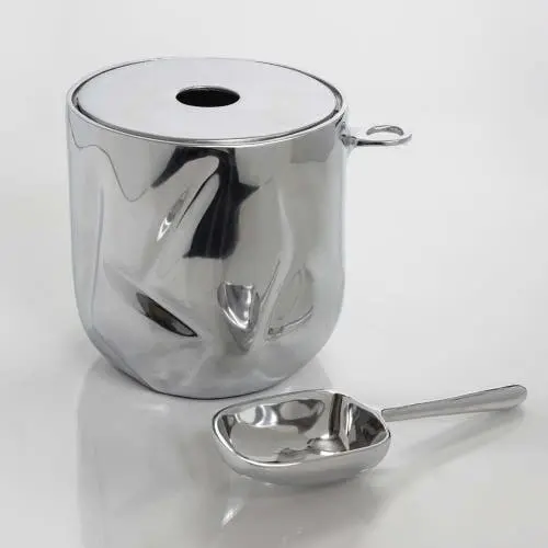 LUNARES Dutton Ice Bucket With Scoop - Silver & Gold