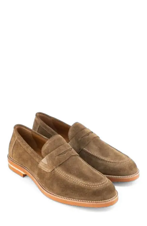ANTHONY VEER Brighton Penny Loafer - Cigar Suede