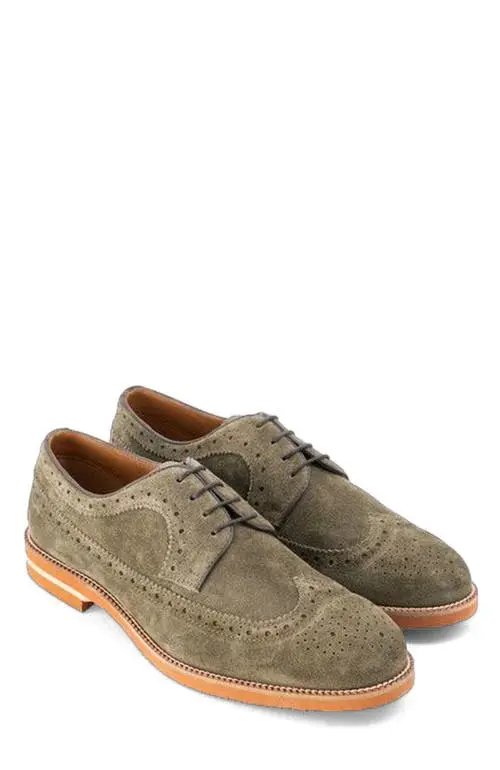ANTHONY VEER Hamilton Wingtip Derby - Olive Suede