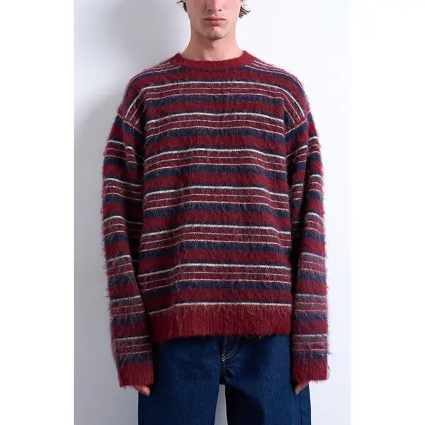Topman Oversize Stripe Crewneck Sweater