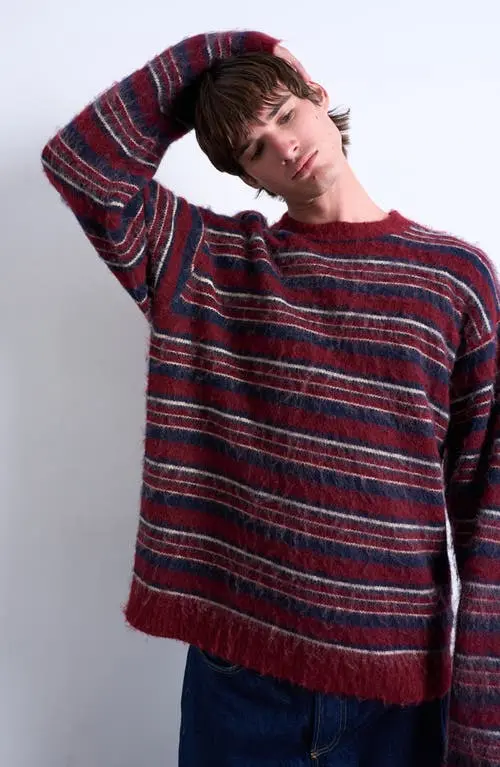 Topman Oversize Stripe Crewneck Sweater