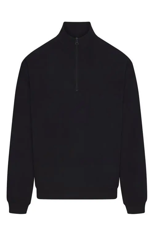 SKIMS Jersey Lounge Quarter Zip Pullover - Obsidian