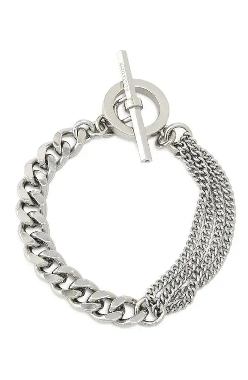 ALLSAINTS Mix Chain Toggle Bracelet - Shiny Silver