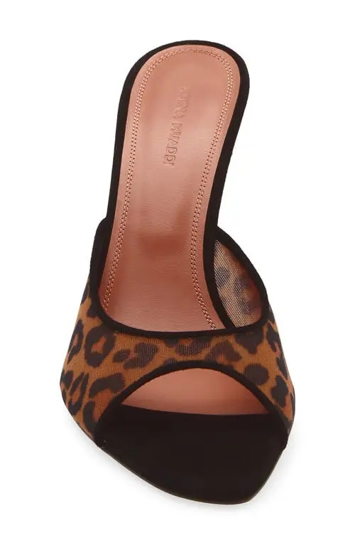 Amina Muaddi Alexa Slide Sandal - Mesh Leopard
