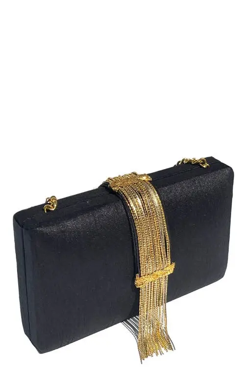 SIMITRI Fringe Clutch - Noir