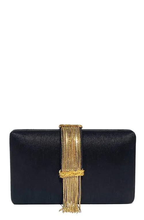 SIMITRI Fringe Clutch - Noir