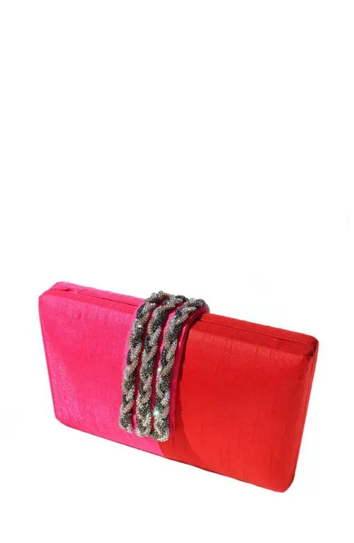 SIMITRI Braided Fringe Color Block Clutch - Gulaab