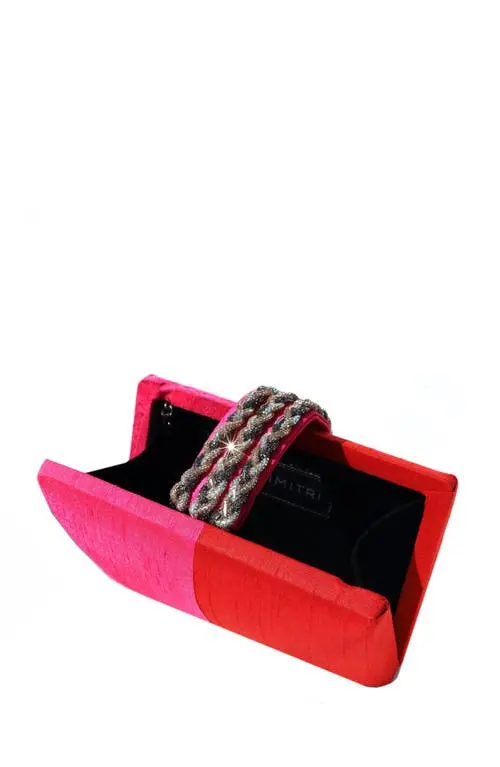 SIMITRI Braided Fringe Color Block Clutch - Gulaab