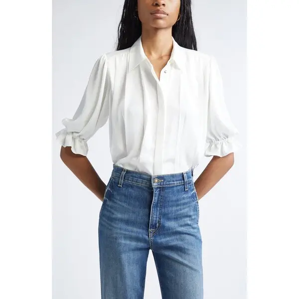 Ramy Brook Amira Button Front Woven Shirt