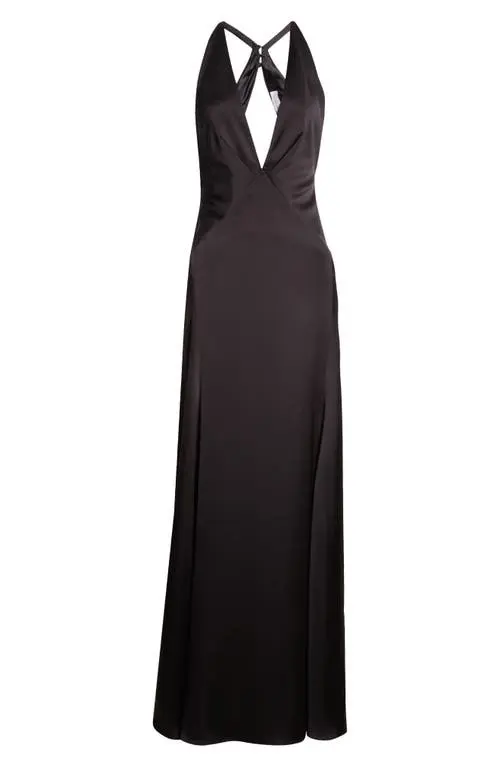 Ramy Brook Belle Plunge Neck Gown - Black