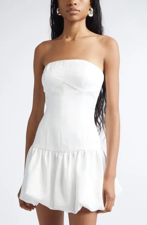 Ramy Brook Strapless Bubble Hem Mini Dress - Ivory