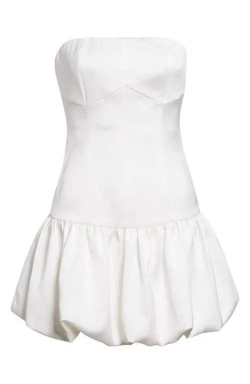 Ramy Brook Strapless Bubble Hem Mini Dress - Ivory
