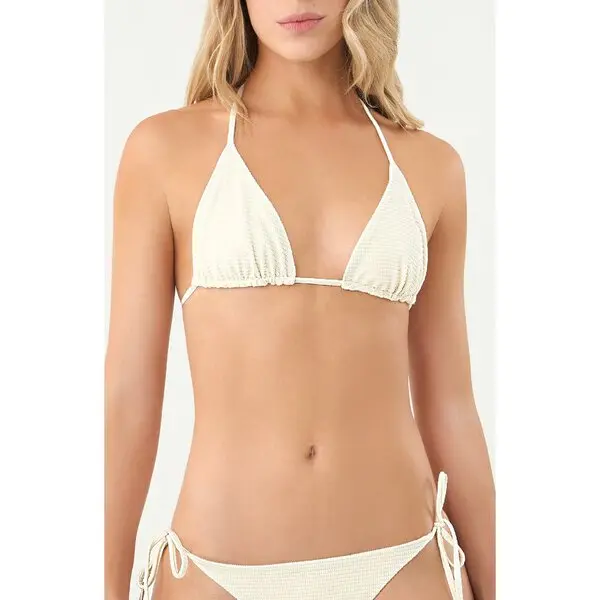 BOAMAR Naos Texture Halter Bikini Top - Beige/khaki