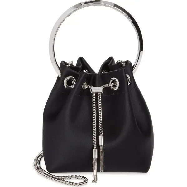 JIMMY CHOO Bon Bon Top Handle Bag - Black/silver