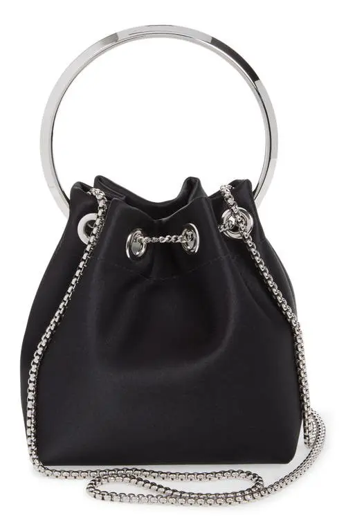 JIMMY CHOO Bon Bon Top Handle Bag - Black/silver