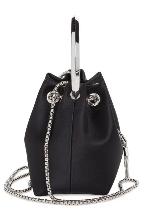 JIMMY CHOO Bon Bon Top Handle Bag - Black/silver