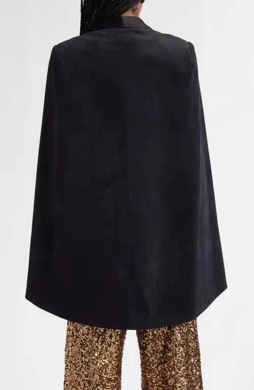 Alice + Olivia Velvet Cape Jacket With Shawl Collar