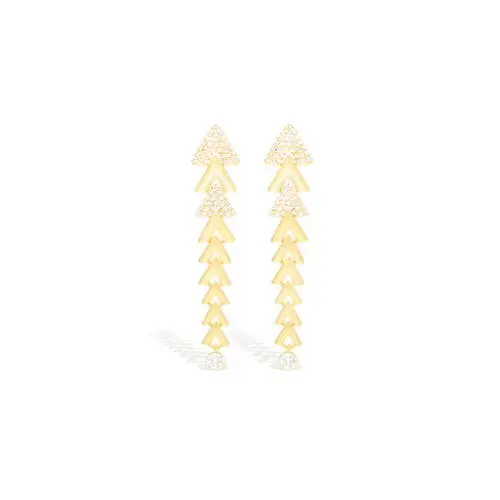 CAMPBELL + CHARLOTTE Spark Chevron Link Chandelier Earrings - Diamond-gold